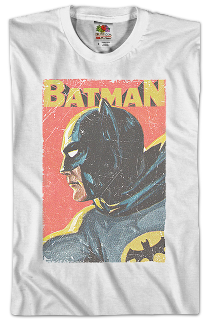 Vintage Art Batman T-Shirt: Mens Batman T-Shirt