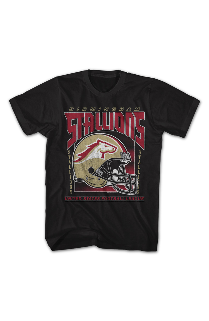 Vintage Birmingham Stallions Helmet USFL T-Shirt