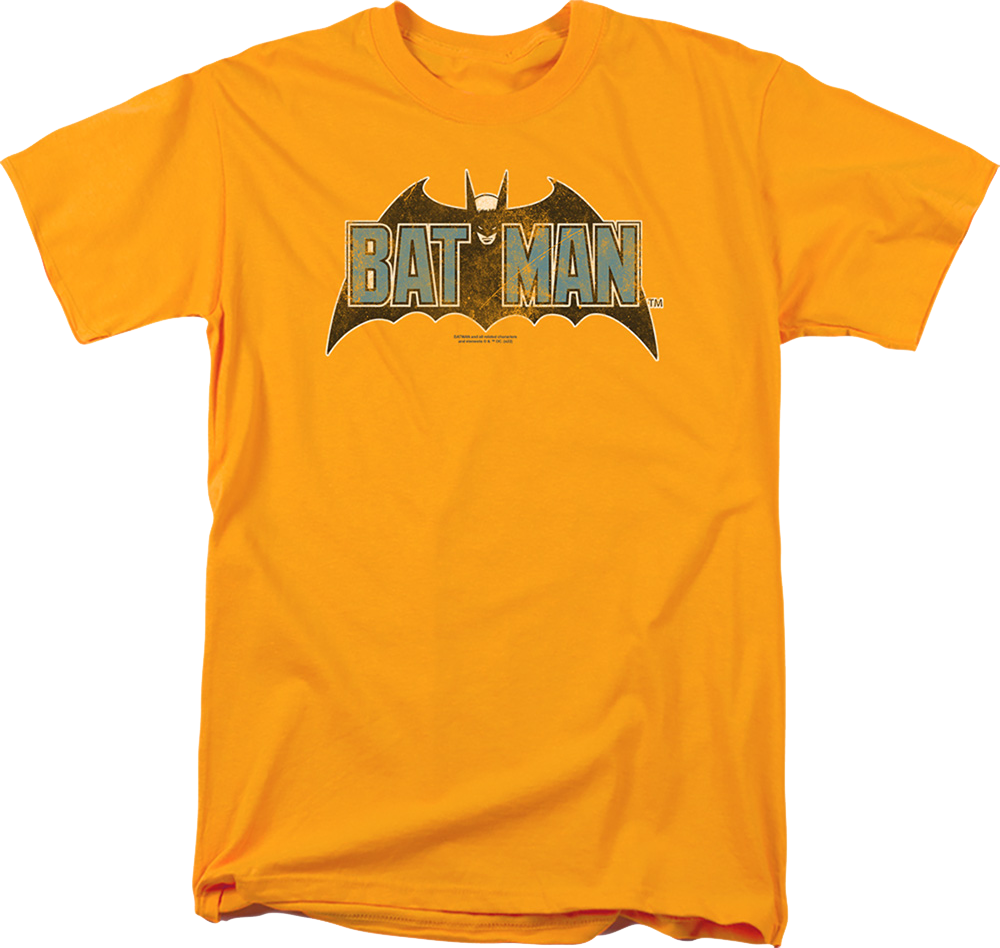 Vintage Gold Batman Logo DC Comics T-Shirt