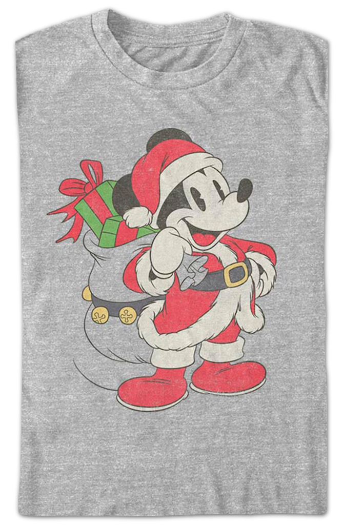 Vintage Mickey Mouse Santa Claus Disney T-Shirt