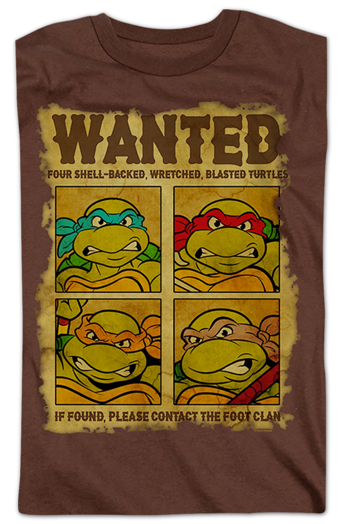 Wanted Poster Teenage Mutant Ninja Turtles T-Shirt