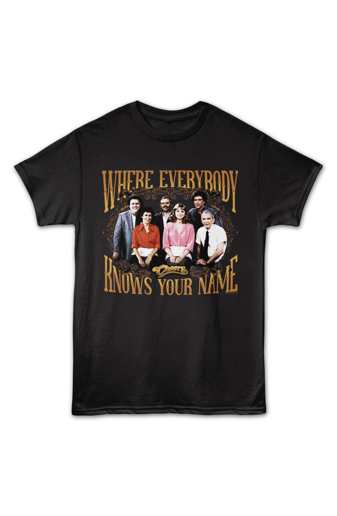 Where Everybody Knows Your Name Original Cast Photo Cheers T-Shirt