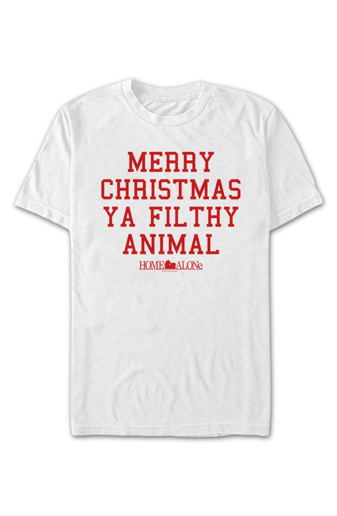 White Merry Christmas Ya Filthy Animal Home Alone T-Shirt