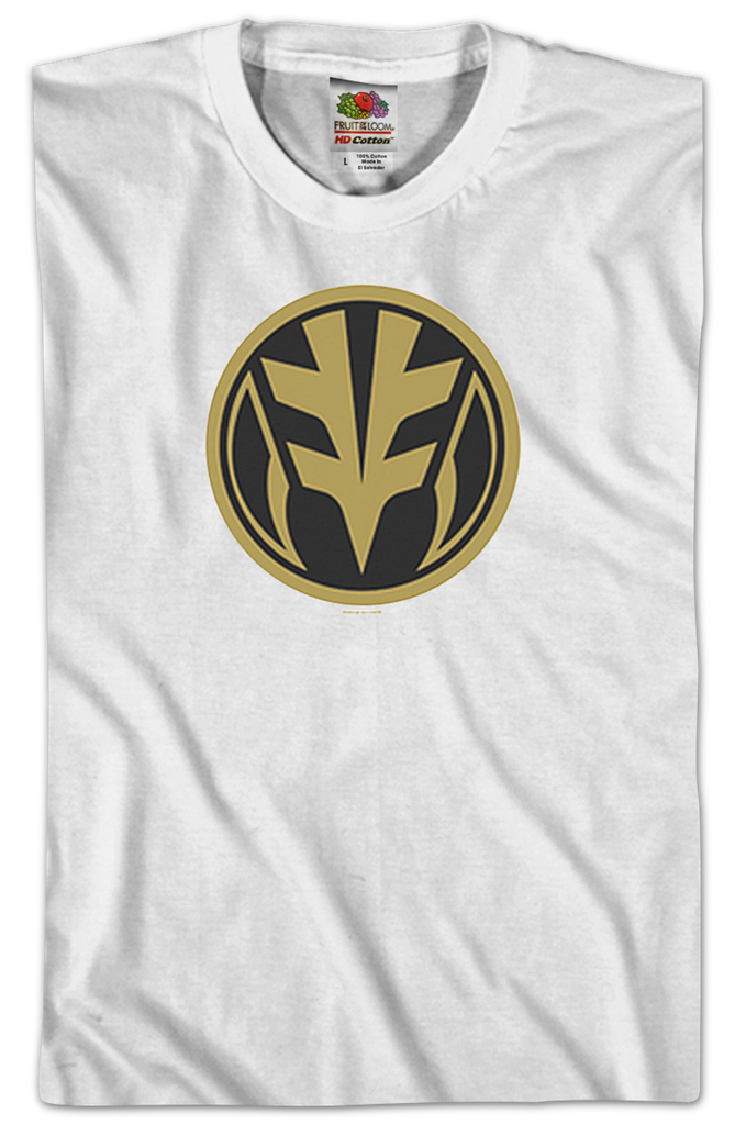 White Ranger Power Coin Mighty Morphin Power Rangers T-Shirt
