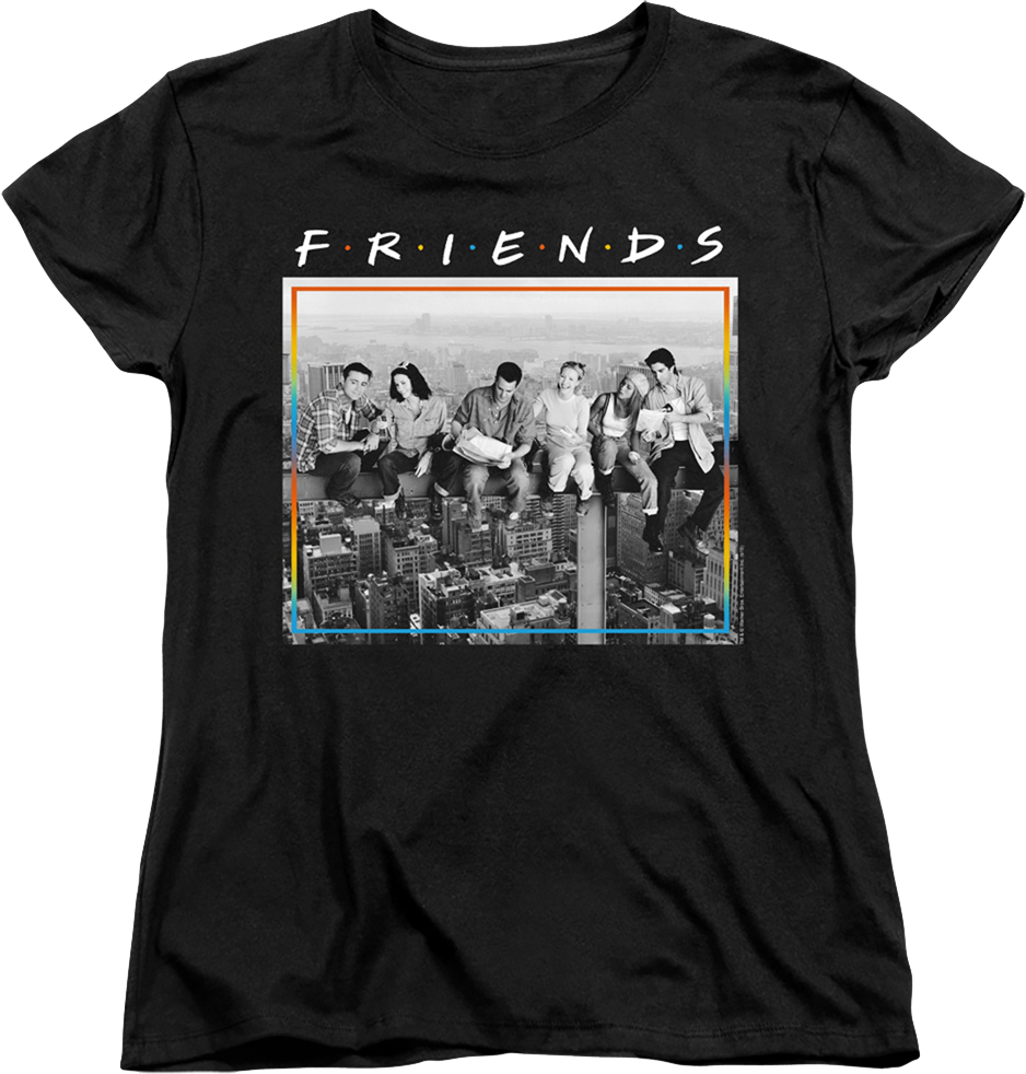 Womens Black and White Friends Shirt
