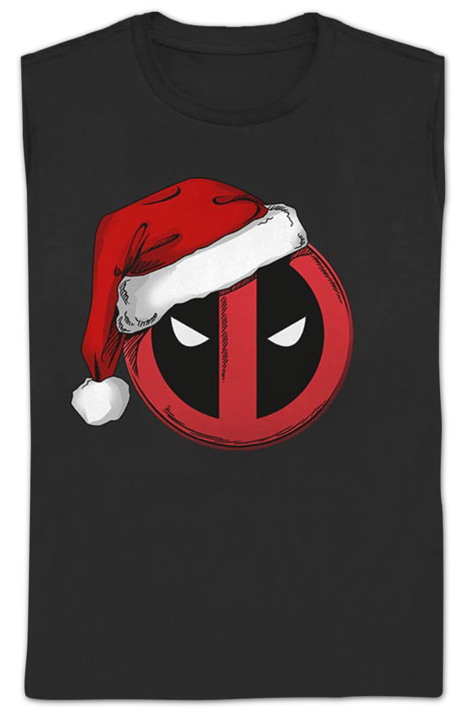 Womens Deadpool Santa Claus Hat Marvel Comics Shirt