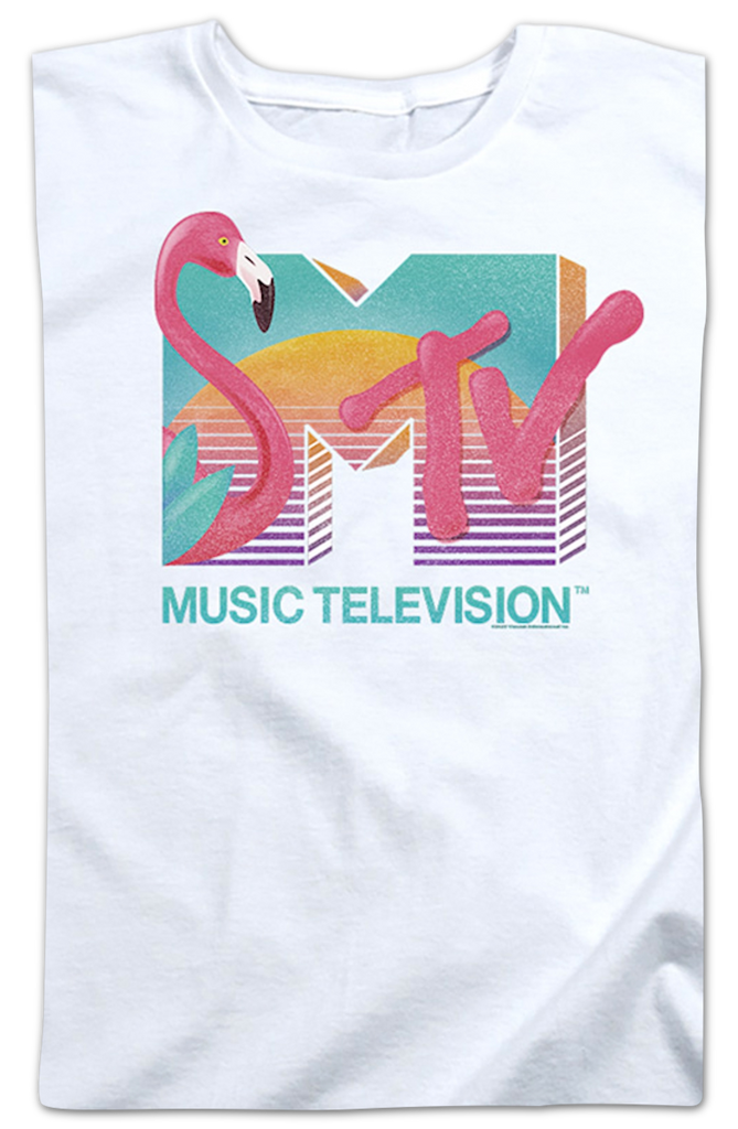 Womens Flamingo Sunset Logo MTV Shirt