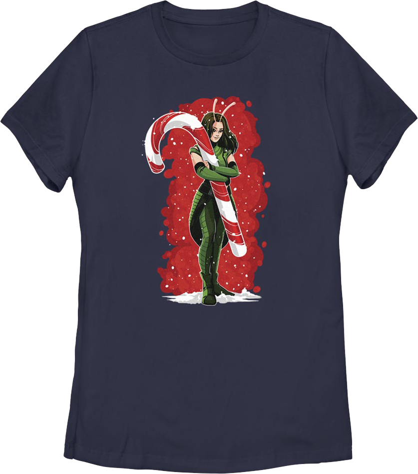 Womens Mantis Candy Cane Guardians Of The Galaxy Marvel Comics Shirt