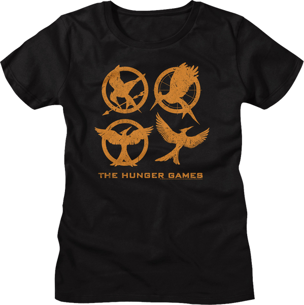 Womens Mockingjay Logos Hunger Games Shirt