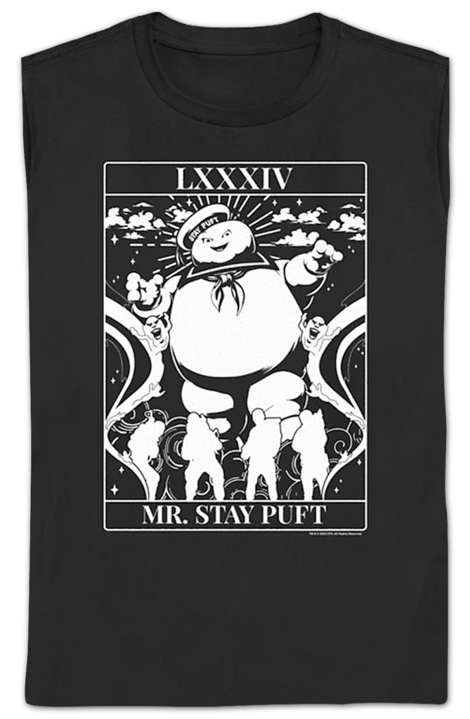 Womens Mr. Stay Puft Tarot Card Ghostbusters Shirt