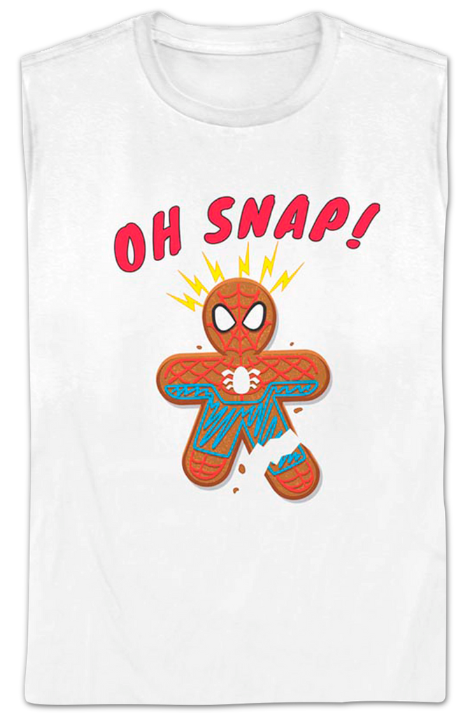 Womens Oh Snap Gingerbread Spider-Man Marvel Comics Shirt