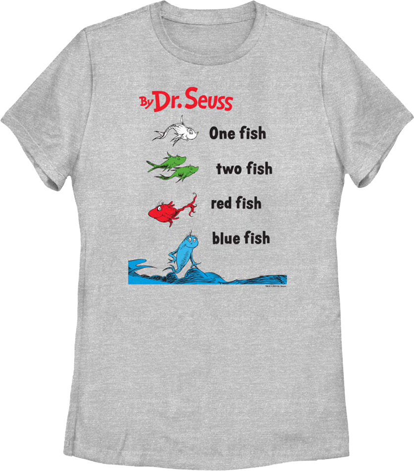 Womens One Fish, Two Fish, Red Fish, Blue Fish Dr. Seuss Shirt