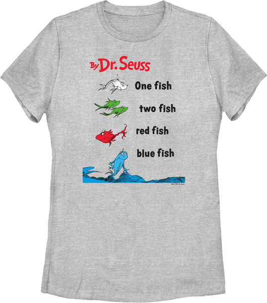 Womens One Fish, Two Fish, Red Fish, Blue Fish Dr. Seuss Shirt