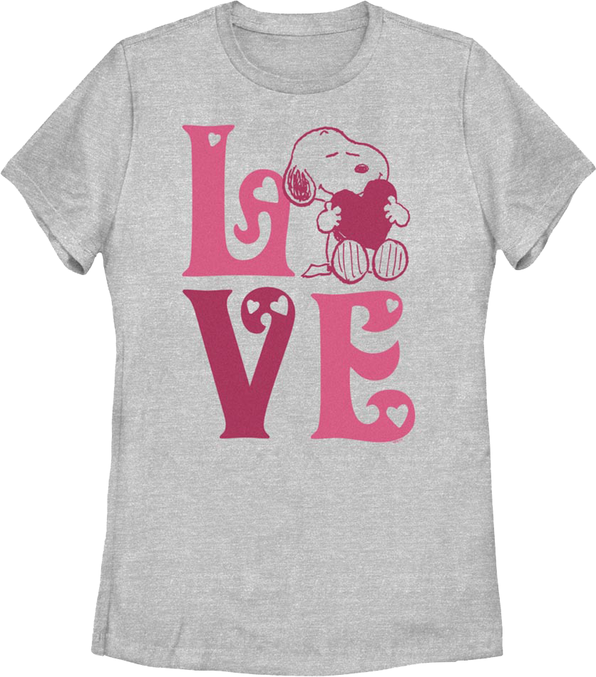 Womens Snoopy Puppy Love Peanuts Shirt