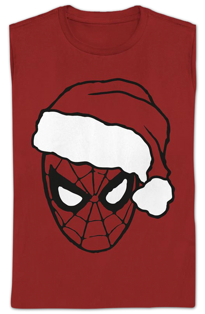 Womens Spider-Man Santa Claus Hat Marvel Comics Shirt