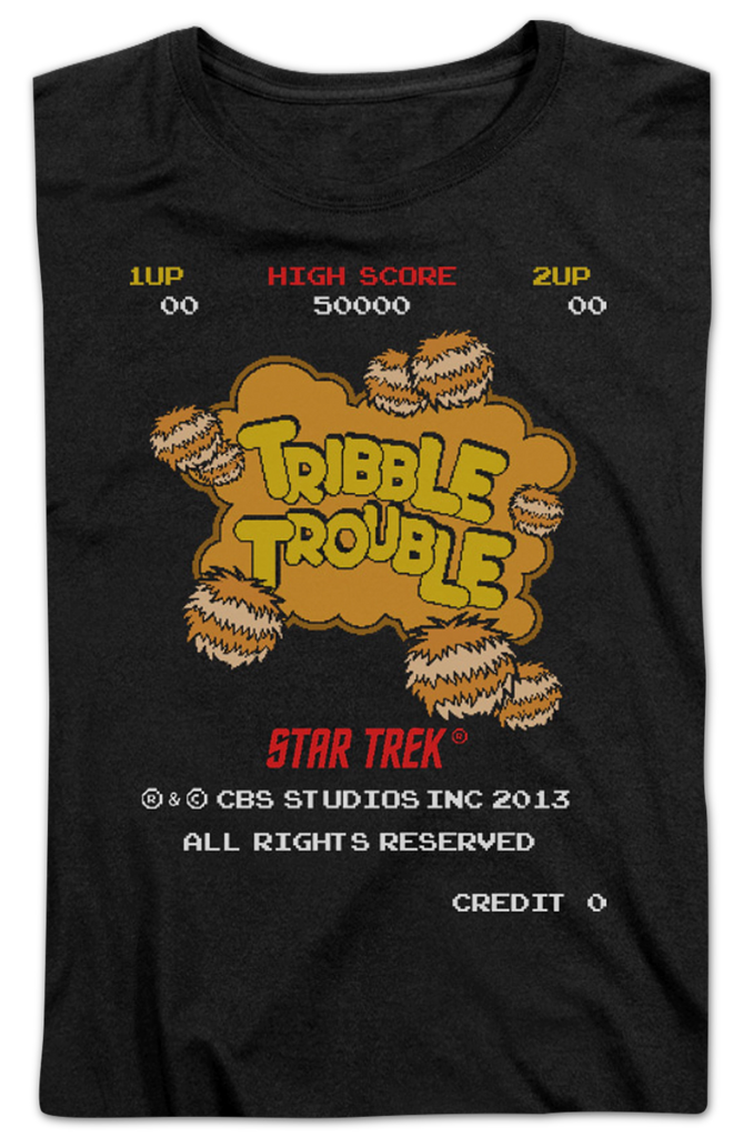 Womens Tribble Trouble Video Game Star Trek Shirt