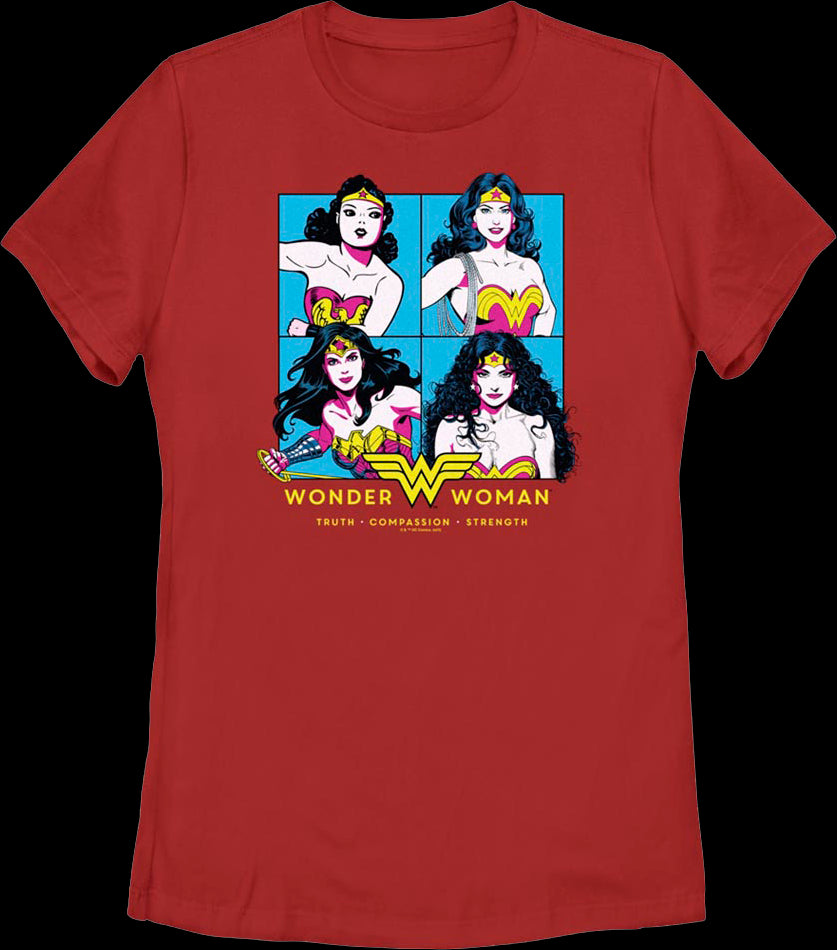 Womens Wonder Woman Through The Years DC Comics Shirt
