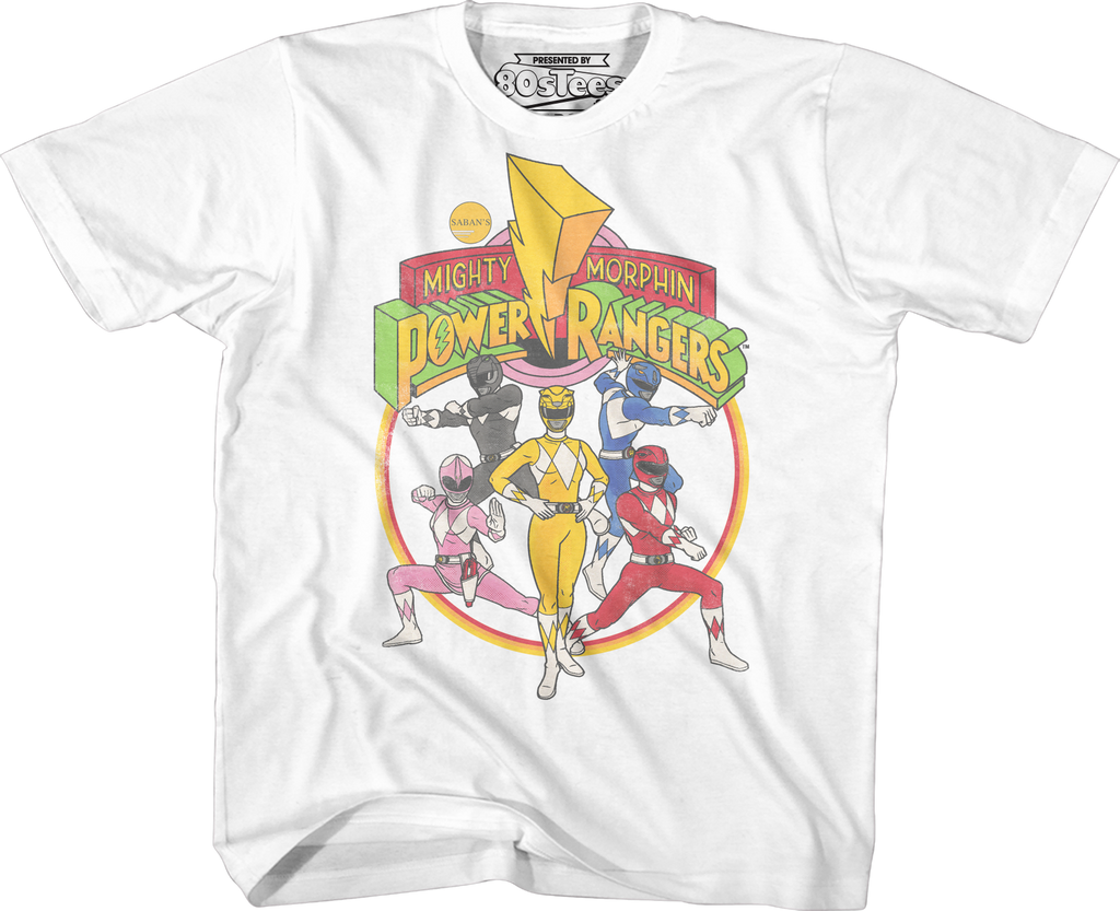 Youth Group Picture Mighty Morphin Power Rangers Shirt
