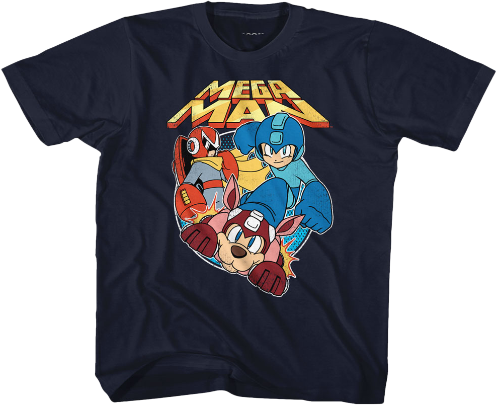 Youth Proto Man Rush and Mega Man Shirt