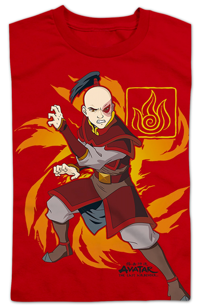 Youth Zuko Flame Burst Avatar The Last Airbender Shirt