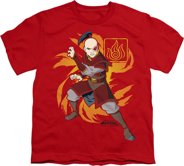 Youth Zuko Flame Burst Avatar The Last Airbender Shirt