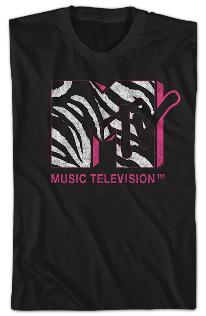 Zebra Print Logo MTV Shirt