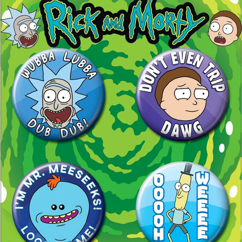 4-Piece Rick And Morty Button Set