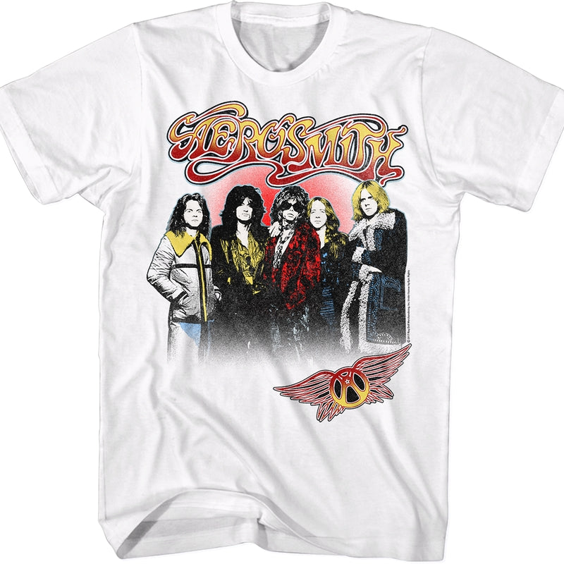 Aerosmith Group Photo T-Shirt: Aerosmith Mens T-Shirt
