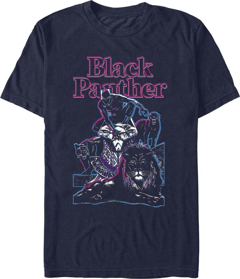 Black Panther Neon Outline Marvel Comics T-Shirt