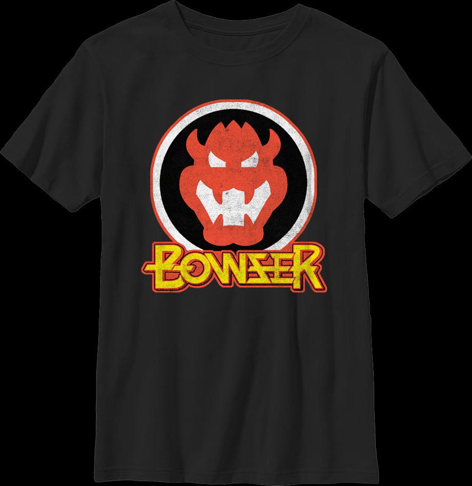 Boys Youth Bowser Logo Super Mario Bros. Nintendo Shirt