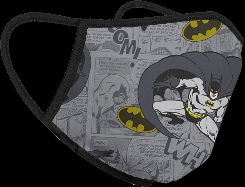 Comic Panels Batman Face Mask
