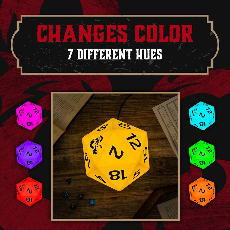 D20 Color Changing Die Dungeons & Dragons Desk Light