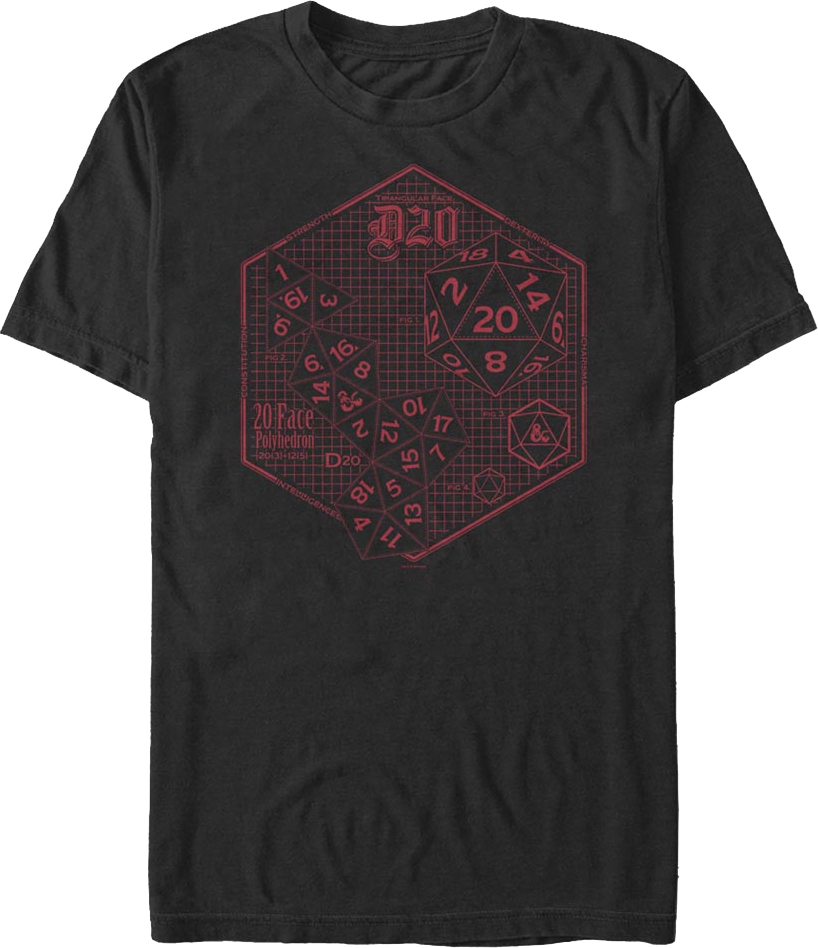 D20 Dungeons & Dragons T-Shirt