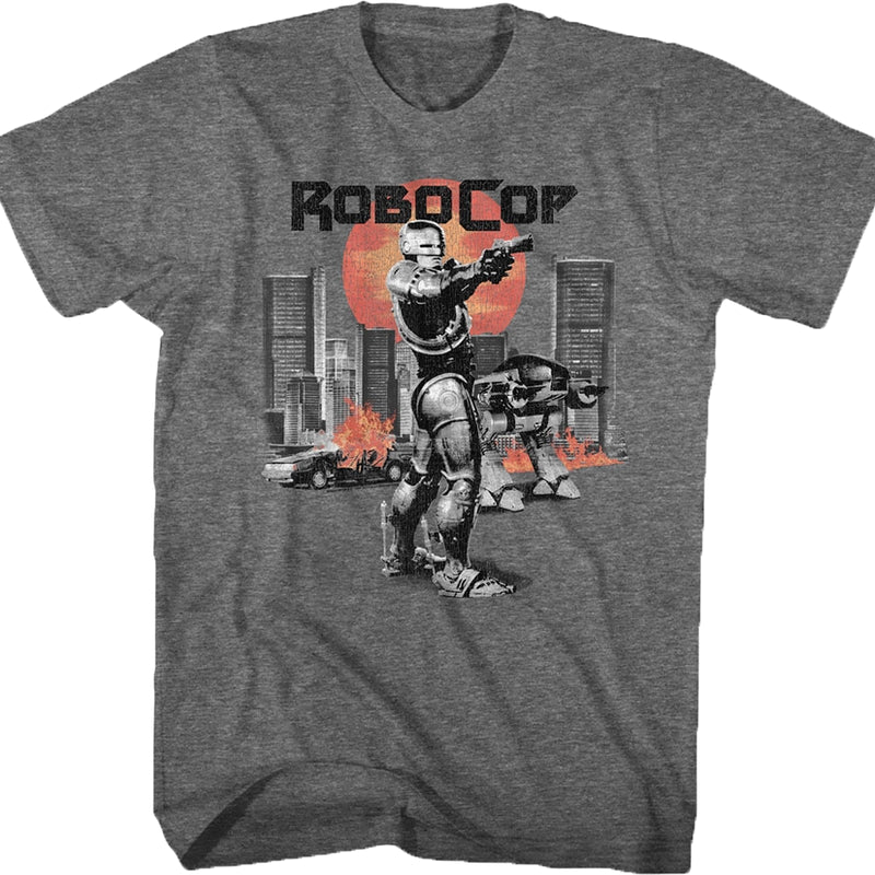 ED-209 and Robocop T-Shirt: Robocop Mens T-Shirt