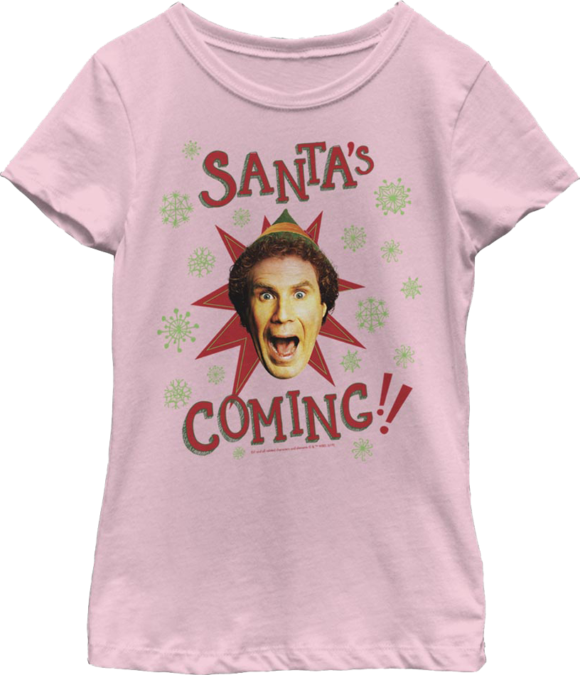 Girls Youth Santa's Coming Elf Shirt