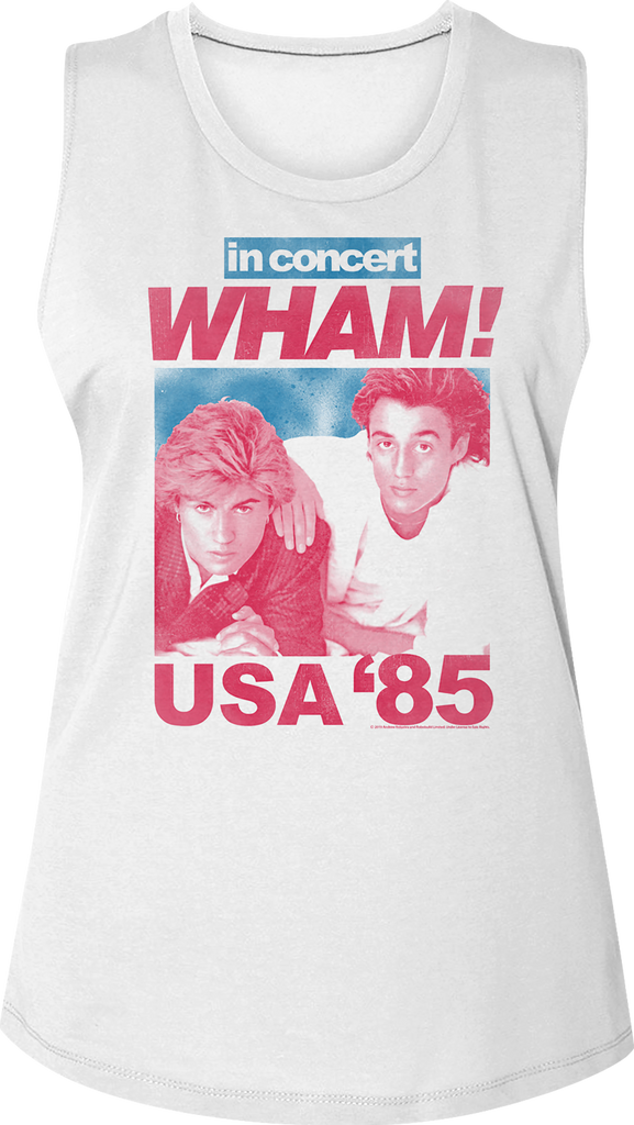 Ladies '85 USA Concert Wham Muscle Tank Top