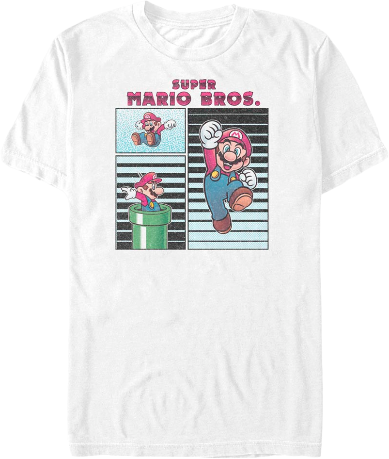 White Mario Poses Collage Super Mario Bros. T-Shirt