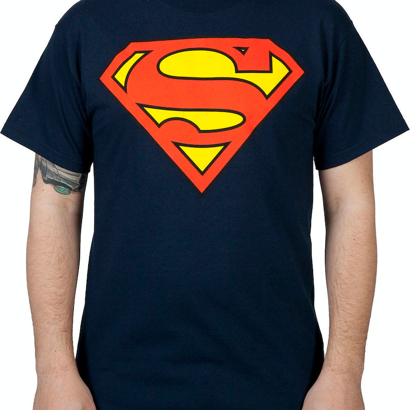 Navy Superman Shield Shirt: Classic Superman S Symbol T-Shirt