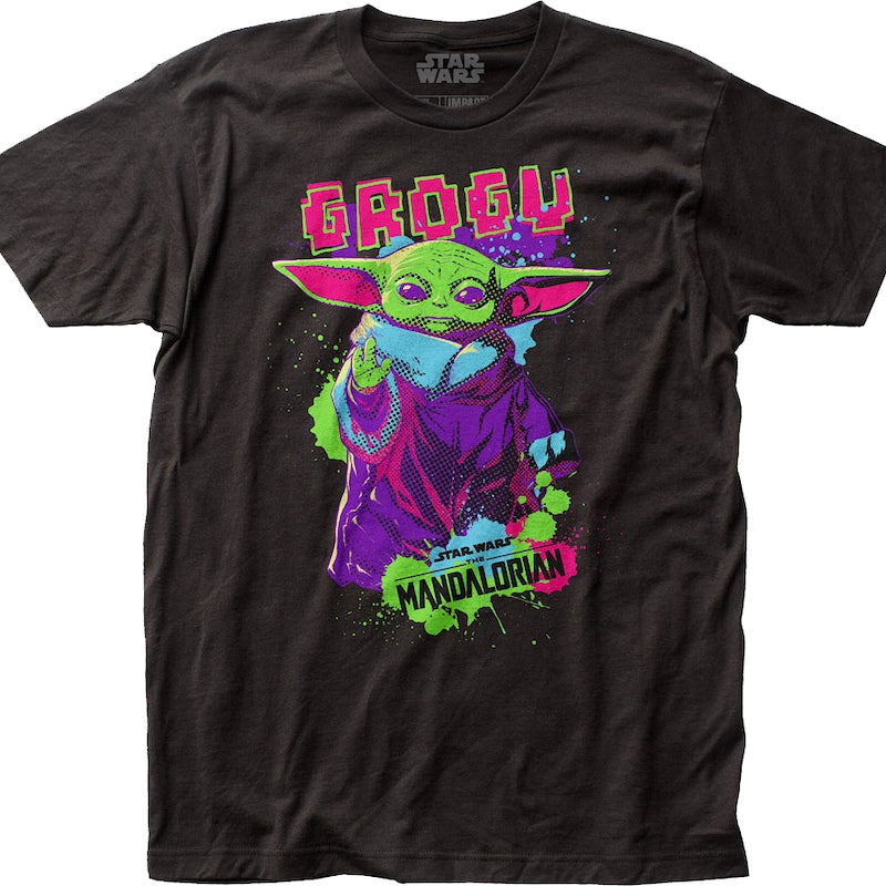 Neon Grogu Poster The Mandalorian Star Wars T-Shirt