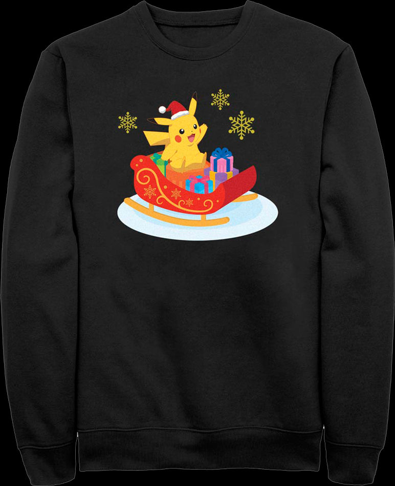 Pikachu Sleigh Ride Pokemon Sweatshirt