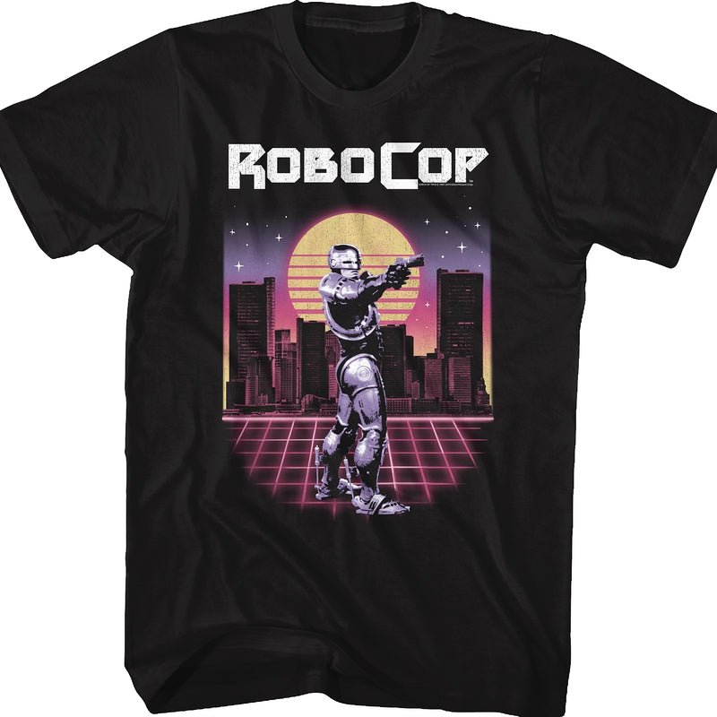 Retro Neon Robocop T-Shirt