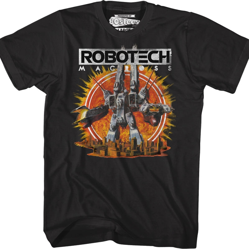 Robotech Macross Explosion T-Shirt: Robotech Mens T-Shirt