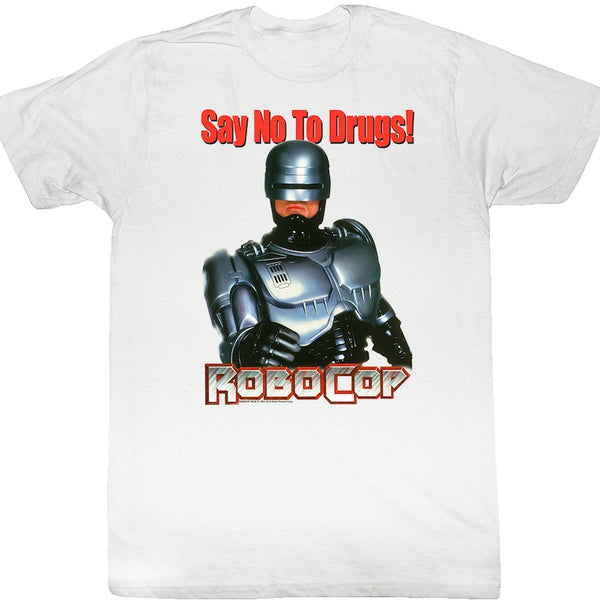 Say No To Drugs White Robocop T-Shirt