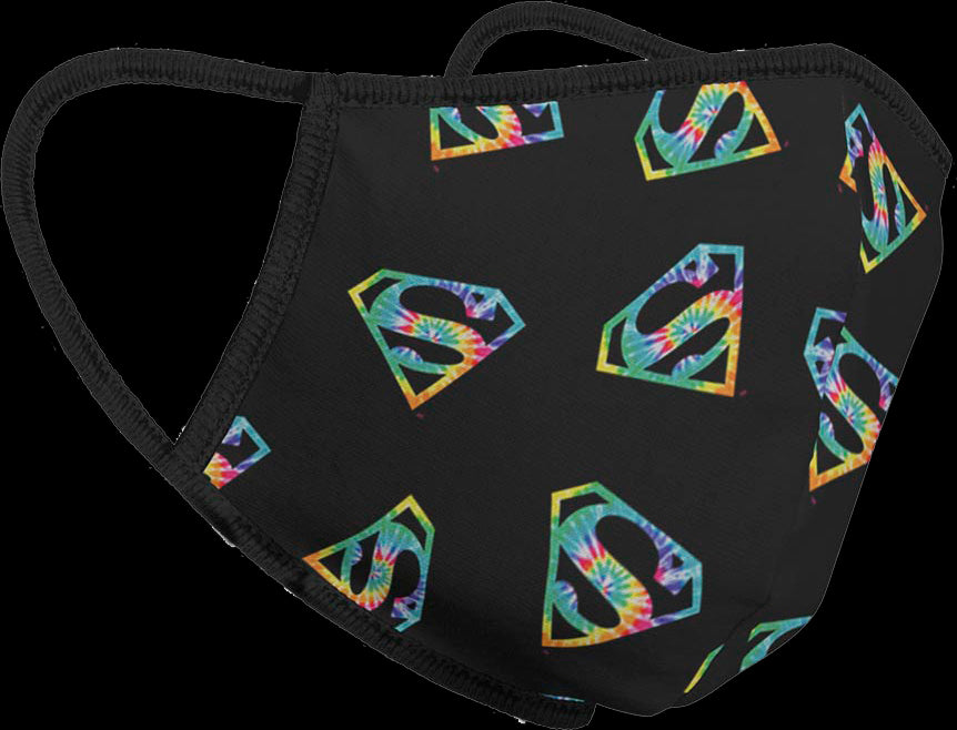 Tie Dyed Superman Logo DC Comics Face Mask