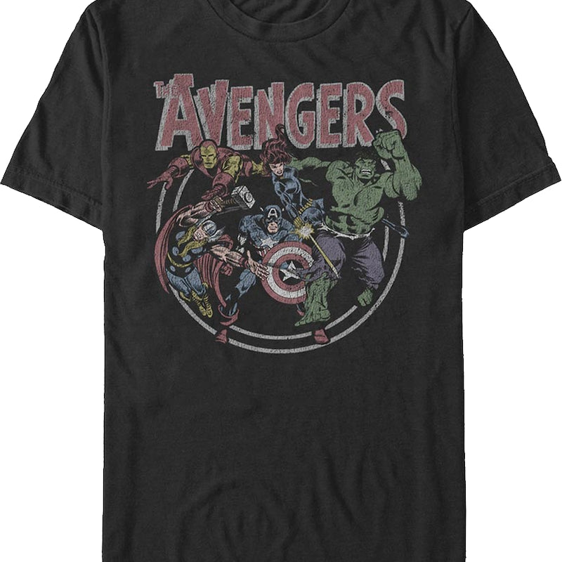 Vintage Avengers Collage Marvel Comics T-Shirt