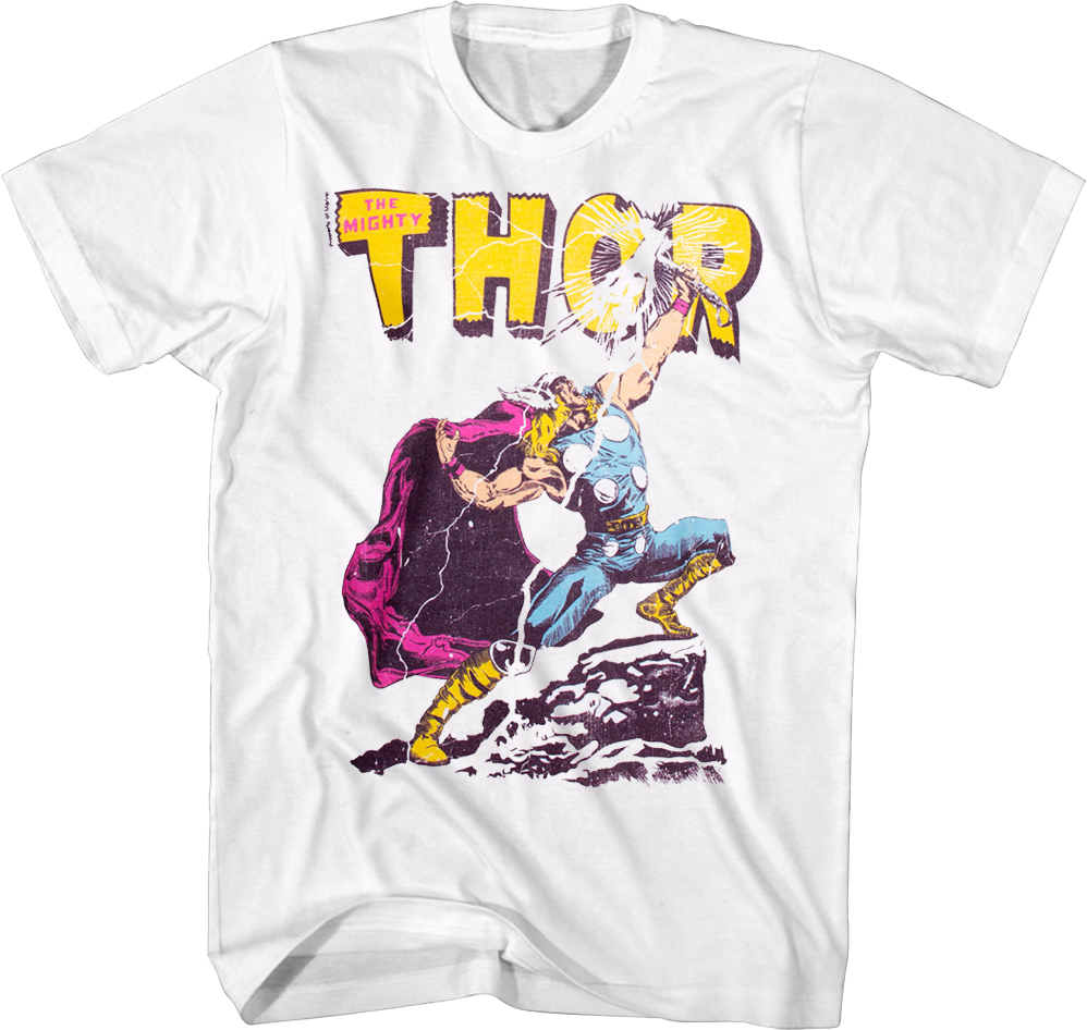 Vintage Lightning Strike Thor Marvel Comics T-Shirt