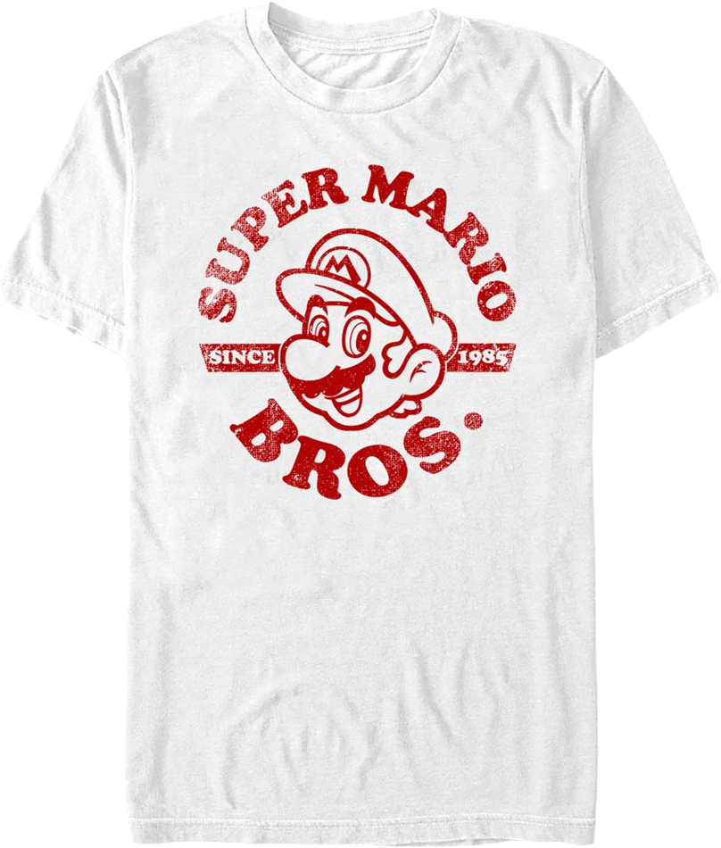White Super Mario Bros. Distressed Since 1985 Nintendo T-Shirt