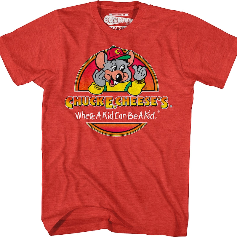 Red Where A Kid Can Be A Kid Chuck E. Cheese T-Shirt