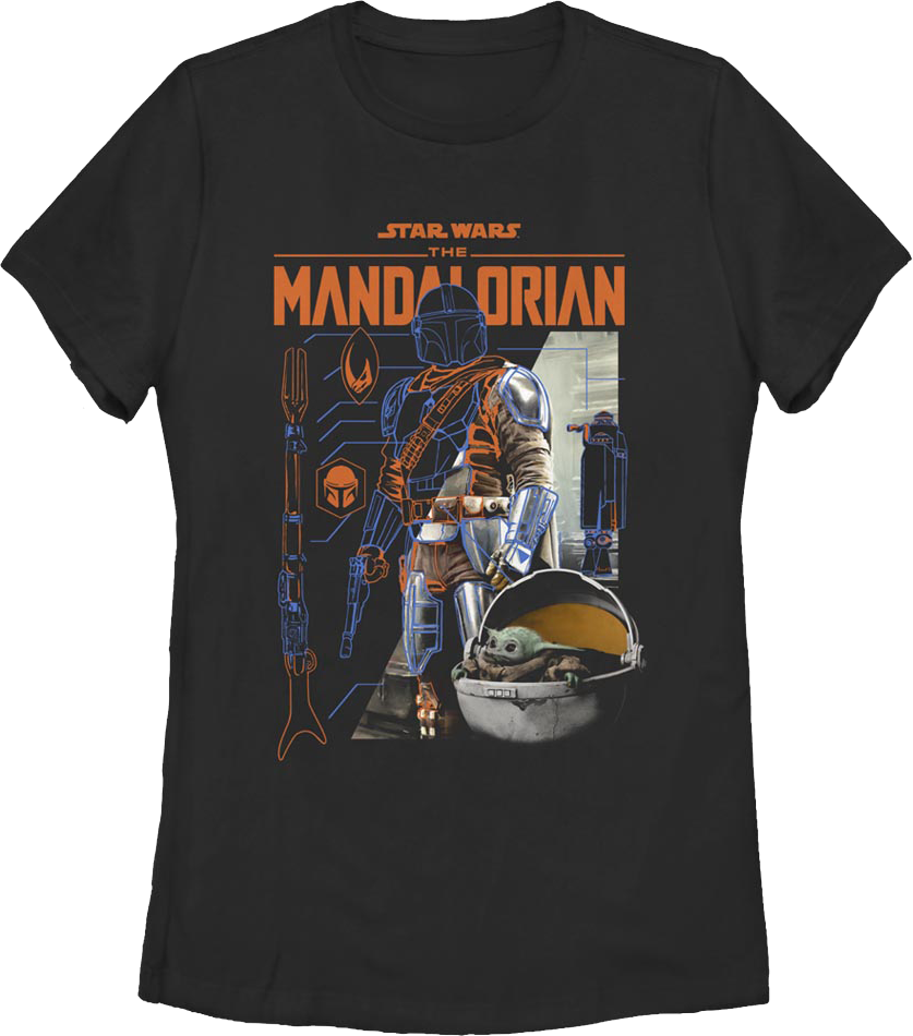 Womens The Mandalorian Outlines Star Wars Shirt